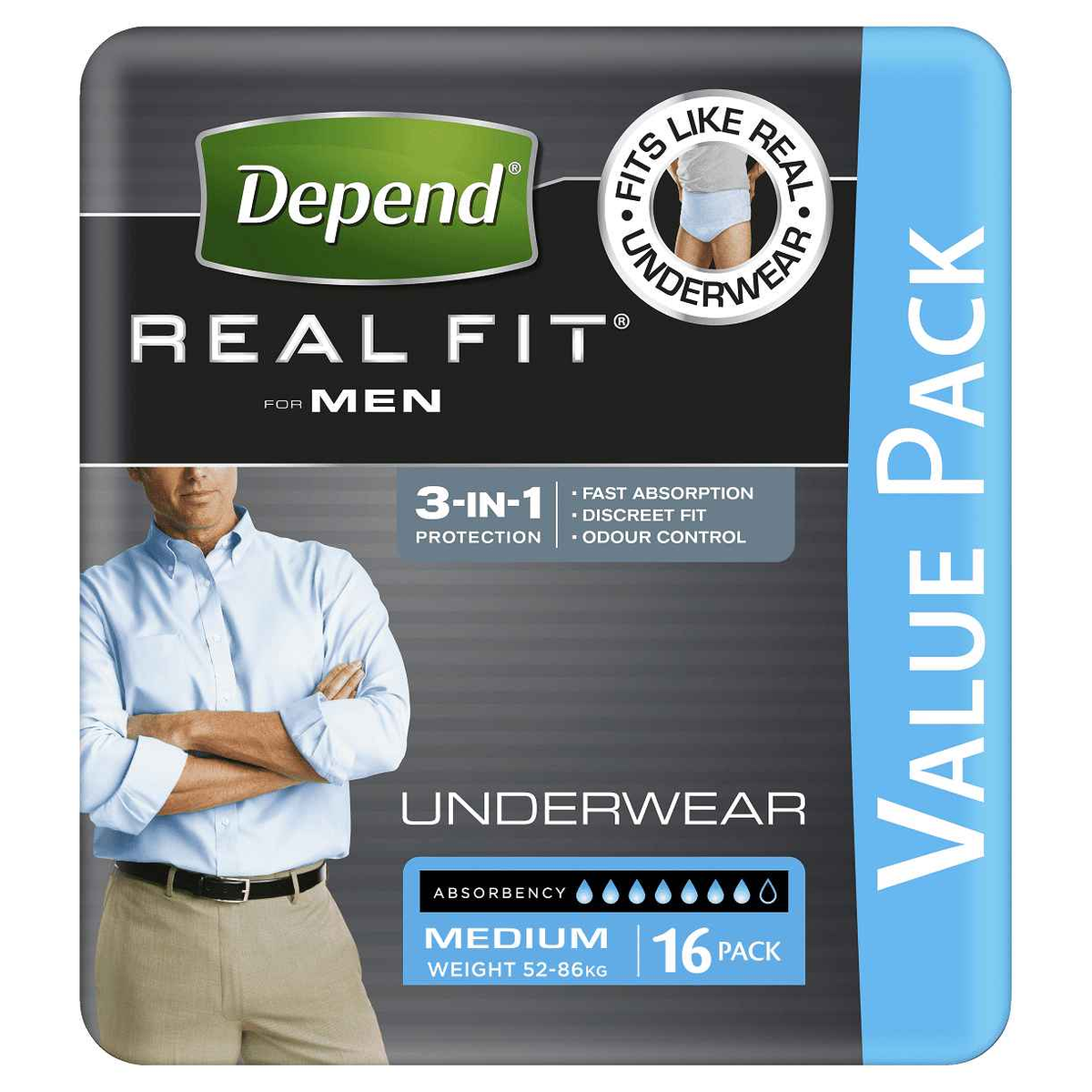 Depend® Real Fit for Men – Trugrade Medical Supplies