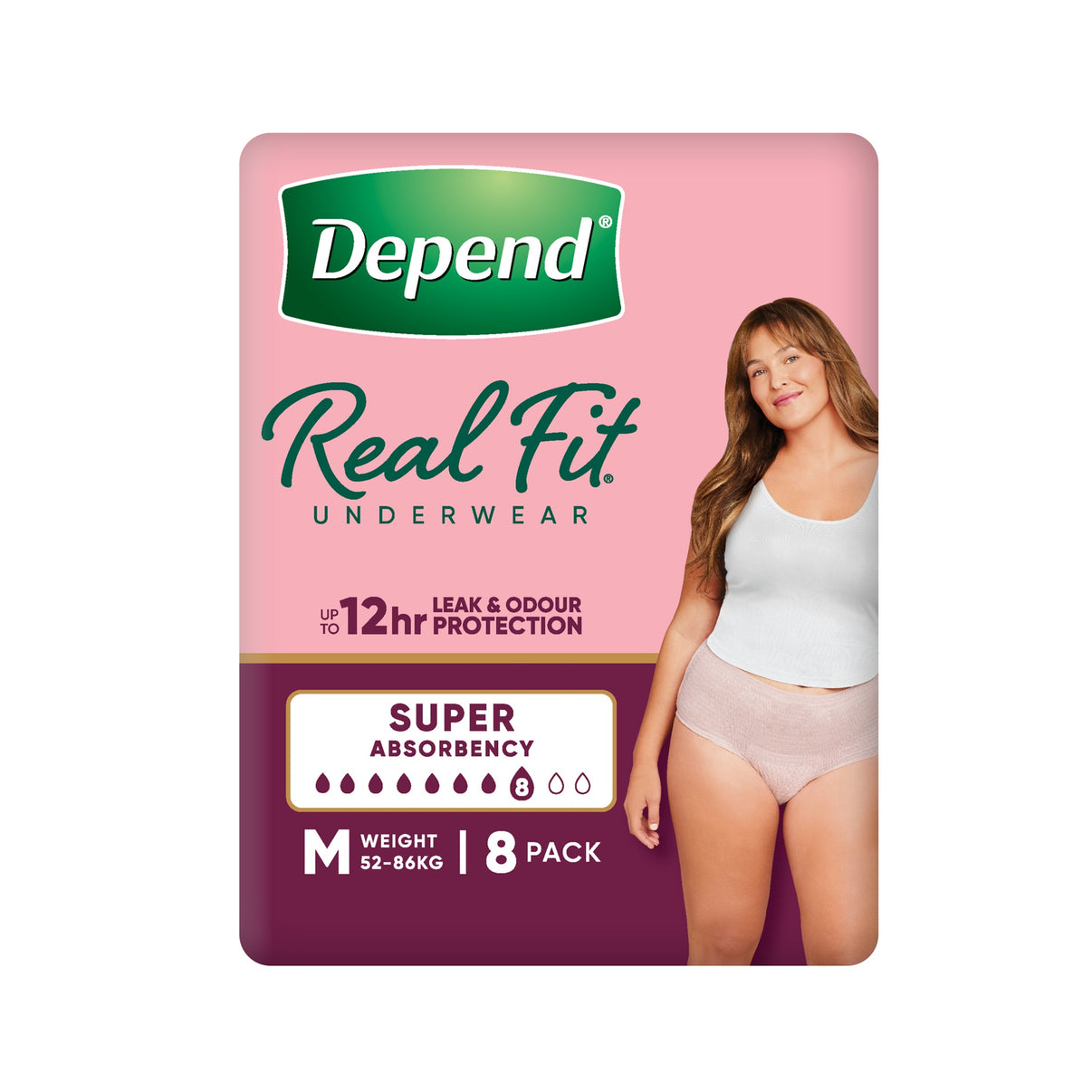 Depend Real Fit Super Underwear for Women (Carton of 4 x 8pk ...